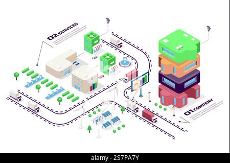 Programming coding development isometric flowchart with daily meeting ...