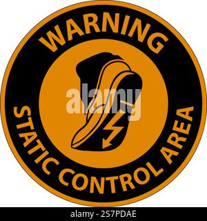 Warning Sign Static Control Area Stock Vector Image & Art - Alamy