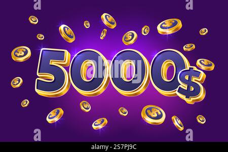 Casino coupon special voucher 5000 dollar, Check banner special offer ...