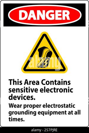 Danger Sign This Area Contains Sensitive Electronic Devices, Wear ...