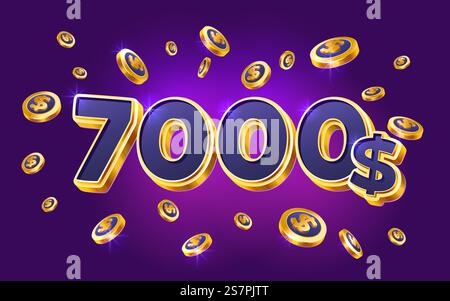 Coupon special voucher 7000 dollar, Check banner special offer. Vector ...