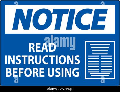 Notice Machine Sign Read Instructions Before Using Stock Vector Image ...