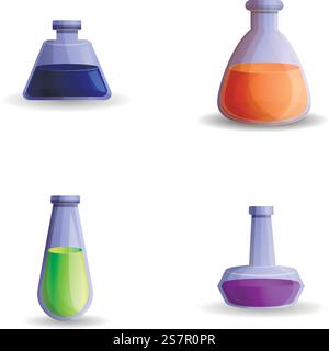 Clinical laboratory analysis icons cartoon set vector concept me Stock ...