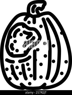 pumpkin rotten food line icon vector illustration Stock Vector Image ...
