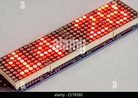 8x8 led matrix. Led matrix composition on isolated white background ...