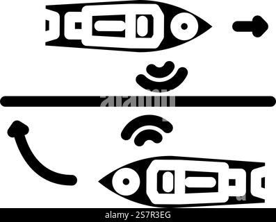 ship collision avoidance systems glyph icon vector illustration Stock ...