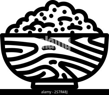 bowl barley grain line icon vector illustration Stock Vector Image ...