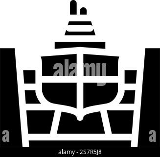 shipyard manufacturing process glyph icon vector illustration Stock ...