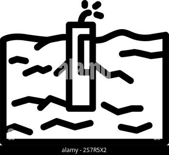 rock blasting mining line icon vector illustration Stock Vector Image ...