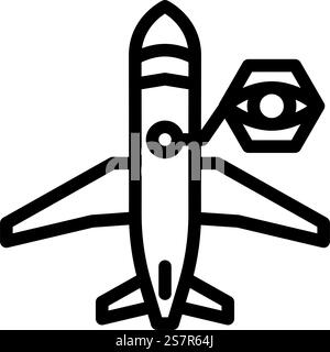 fuselage examination aircraft line icon vector illustration Stock ...