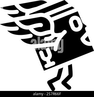fly courier glyph icon vector illustration Stock Vector Image & Art - Alamy