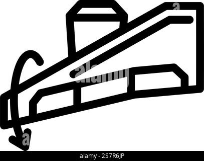 aileron adjustment aircraft line icon vector illustration Stock Vector ...
