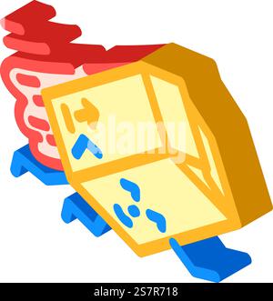 flying hero cardboard box character color icon vector illustration ...