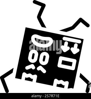 do not turn cardboard box character icon color illustration Stock ...