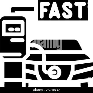 fast charging electric glyph icon vector illustration Stock Vector ...
