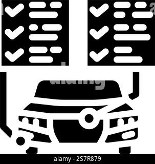 car inspection mechanic glyph icon vector illustration Stock Vector ...