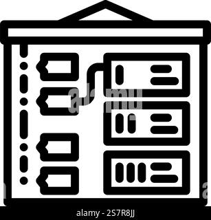 storyboard line icon, outline symbol, vector illustration, concept sign ...