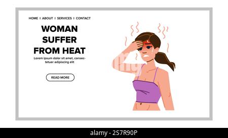 Dehydration from heat. Dehydrated woman on summer sunlight with ...