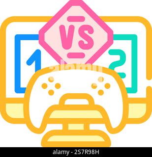 multiplayer games game development color icon vector illustration Stock ...