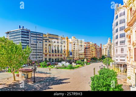Valencia. Modernisme Plaza of the City Hall .Spain Stock Photo - Alamy