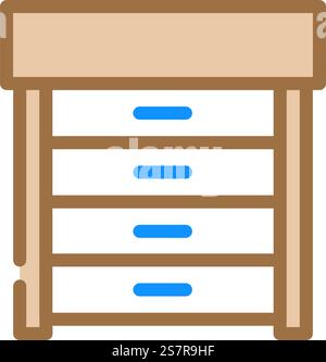 chest of drawers top view line icon vector illustration Stock Vector ...
