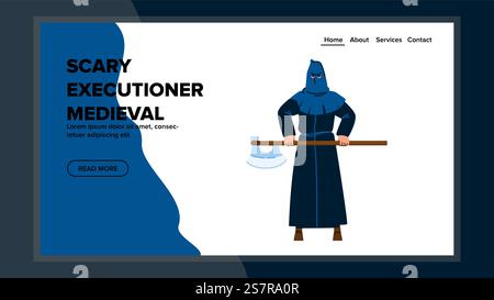 history executioner medieval vector. man character, royal middle ...