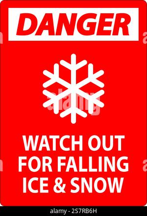 Danger Sign Watch For Falling Snow Stock Vector Image & Art - Alamy