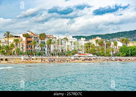 Seafront of Sitges,a beautiful town near Barcelona.Spain Stock Photo ...