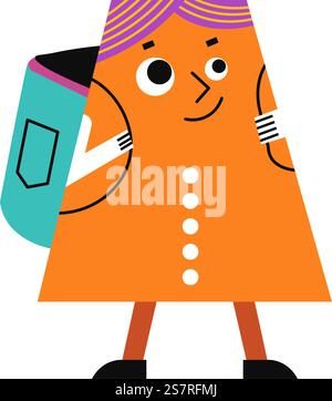 Going to kindergarten isolated cartoon vector illustration set. Way to ...