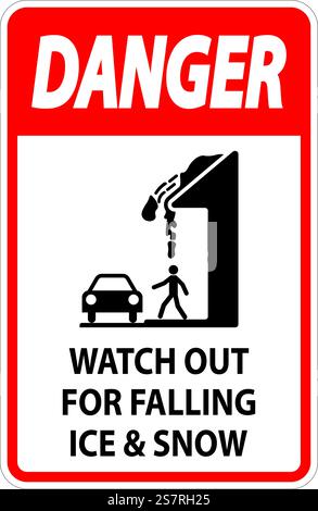 Danger Sign Watch For Falling Snow Stock Vector Image & Art - Alamy