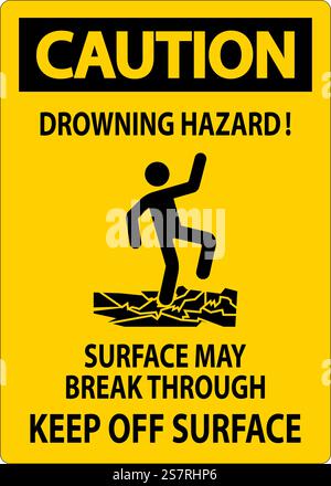 Warning Sign Drowning Hazard - Surface May Break Through, Keep Off ...
