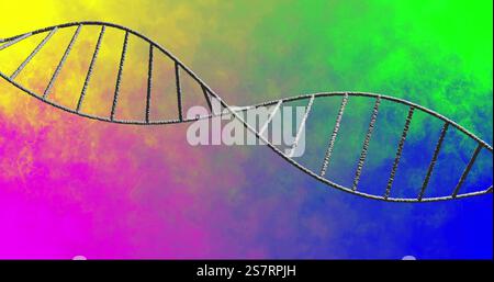 Illustration of a colorful molecule strand Stock Photo - Alamy