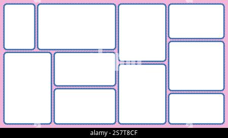 Scallop edged frame template. Bento collage grid shapes. Geometry ...