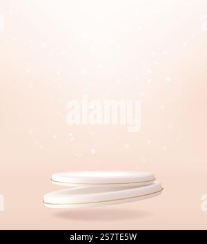 3d Golden podium with a spotlight and bokeh Stock Vector Image & Art ...