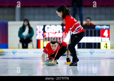 (L to R) Orrin Carson, Robyn Munro (GBR), JANUARY 14, 2025 - Curling ...