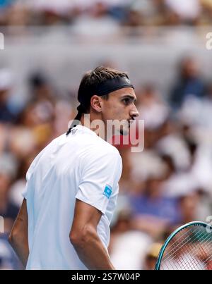 United States' Learner Tien reacts during his straight sets win over ...