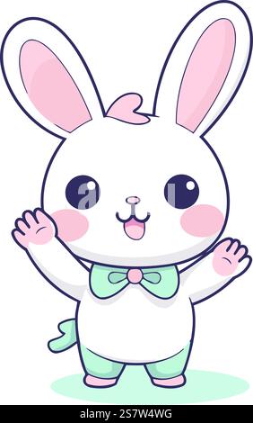 cute rabbit icon over white background, vector illustration Stock ...