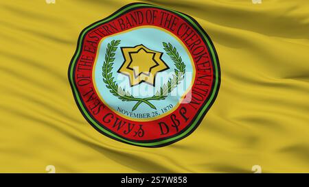 Eastern Band Cherokee Indian Flag On Flagpole, Isolated On White ...