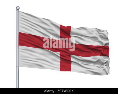 Genoa City Flag, Italy, Isolated On White Background Stock Photo - Alamy
