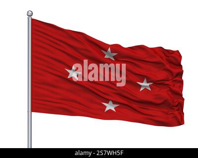 Londrina City Flag On Flagpole, Brasil, Isolated On White Background ...