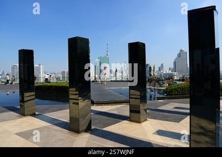 The beautiful rooftop balcony at the Iconsiam shopping mall in Bangkok ...