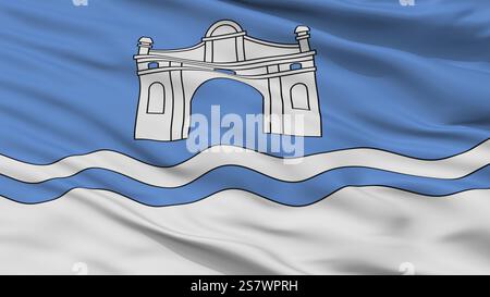 Biaroza Kartuskaja City Flag On Flagpole, Belarus, Isolated On White ...