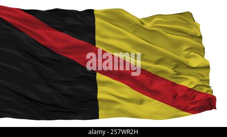 Fontaine Leveque City Flag On Flagpole, Belgium, Isolated On White ...
