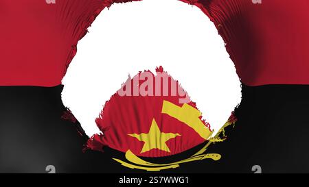 Angola flag with a big hole, white background, 3d rendering Stock Photo ...