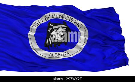 Medicine Hat City Flag On Flagpole, Canada, Alberta Province, Isolated ...