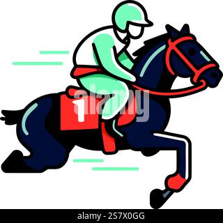 horse with jockey racecourse icon vector illustration design Stock ...