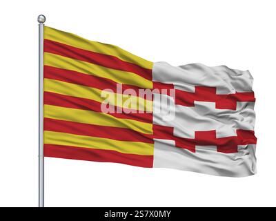 Hamont Achel City Flag On Flagpole, Belgium, Isolated On White ...