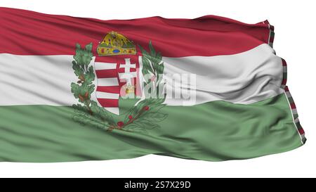 Hungary 1939 1945 War Flag On Flagpole, Isolated On White Background ...