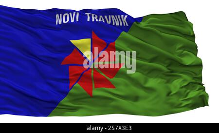 Novi Travnik City Flag On Flagpole, Bosnia Herzegovina, Isolated On ...