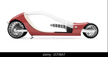 Isolated future red bike front view over white background Stock Photo ...